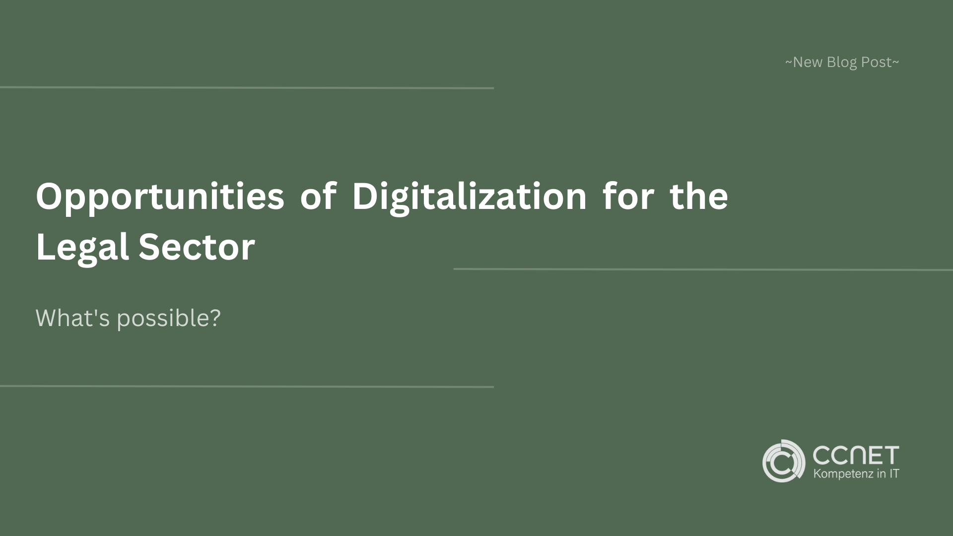 Opportunities of Digitalization for the Legal Sector