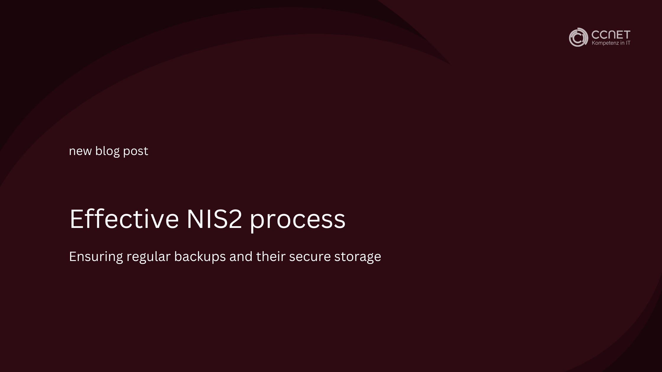 Effective NIS2 Process: Ensuring Regular Backups and Their Secure Storage